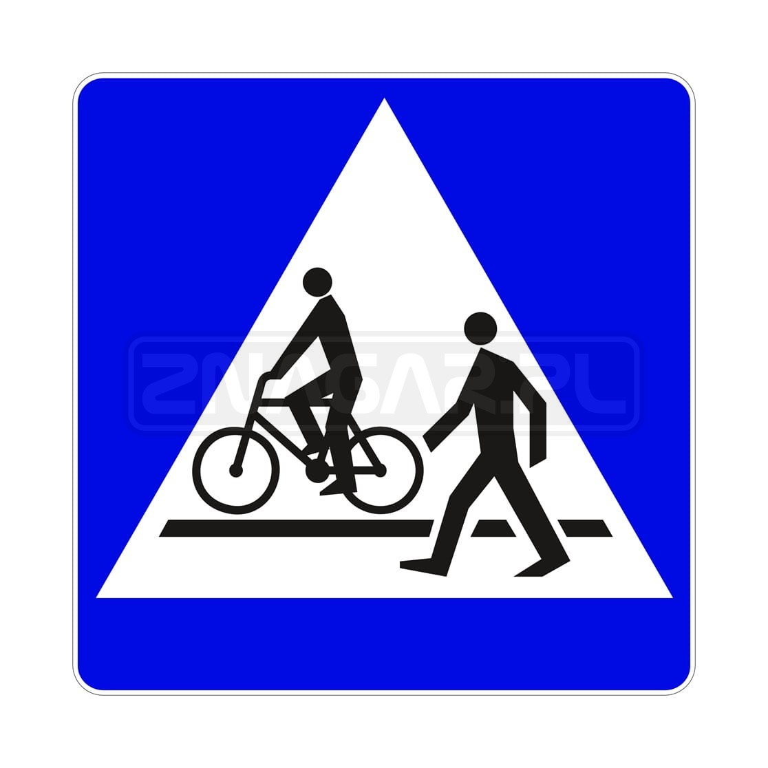 Znak D-6b Przejście dla pieszych i przejazd dla rowerzystów - 400x400 ...